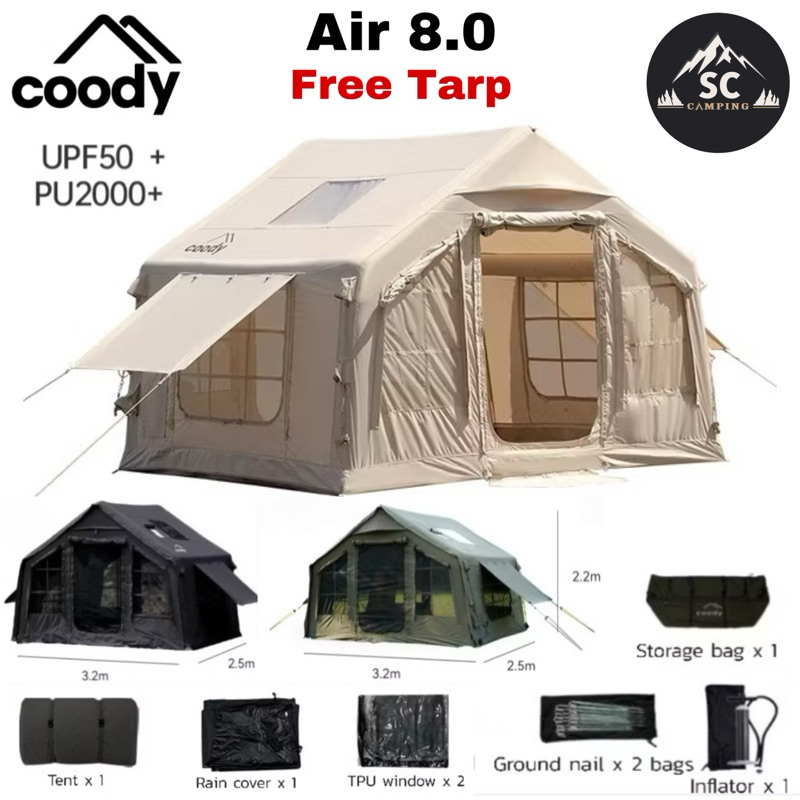 Coody Air 8.0 / Air 13.68 Tent เต็นท์เสาลม แถมฟรี RainCover รุ่นอัพเกรด รับประกัน 5 ปี ของแท้💯 ...
