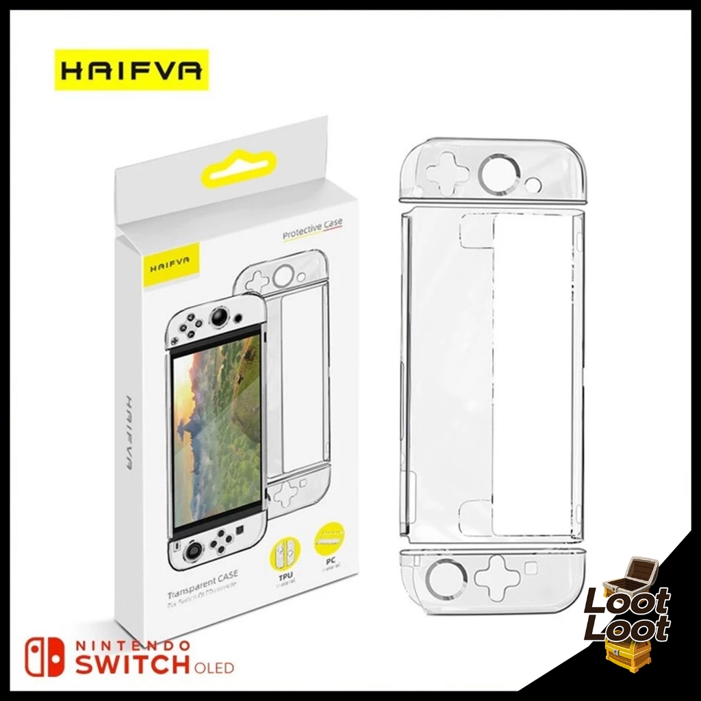 HAIFVA เคสใส TPU+PC สำหรับเครื่อง Nintendo Switch OLED ใส่ DOCK ได้ | Shopee Thailand
