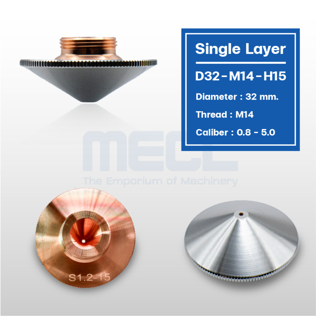 MECL Nozzle Single Nozzle Double Fiber laser D32 M14 H15 หัวฉีดตัด ...