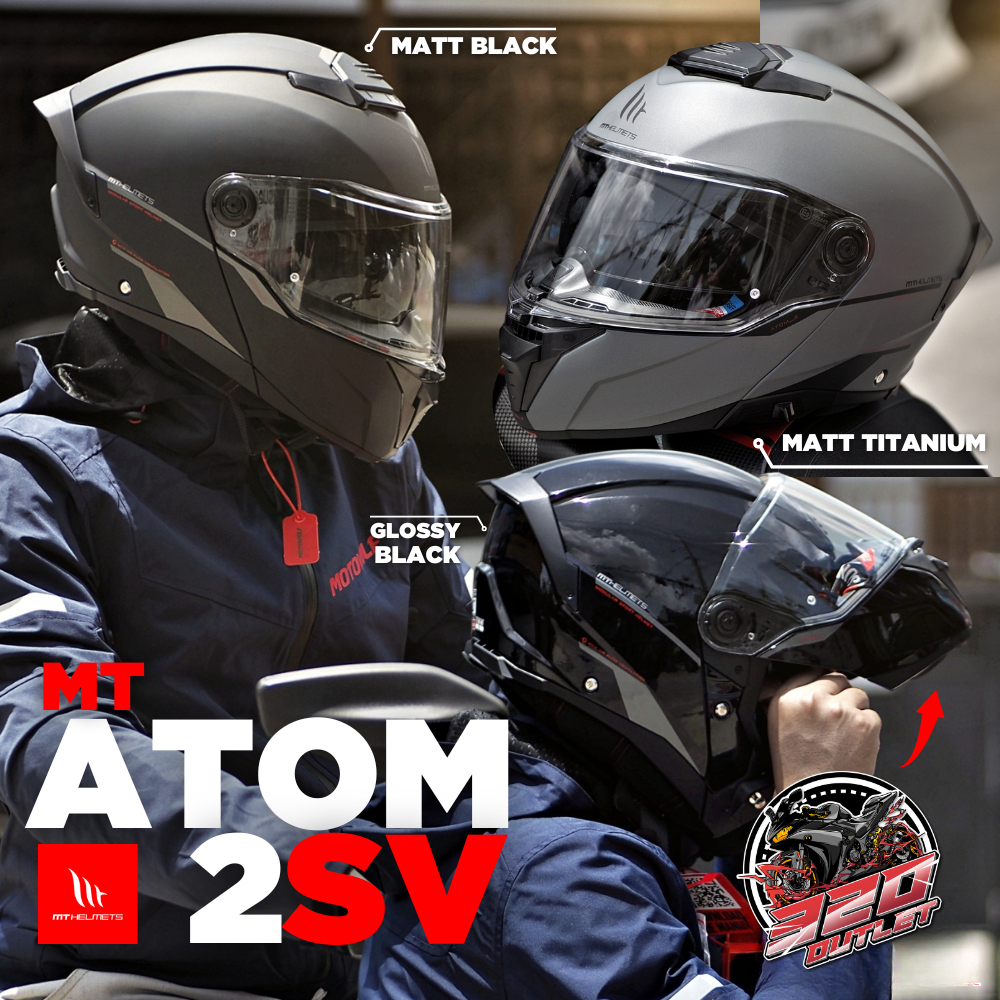 หมวกกันน็อคยกคาง MT รุ่น ATOM 2 SV : ATOM1 แบรนด์จากประเทศสเปน รุ่นใหม่ ...