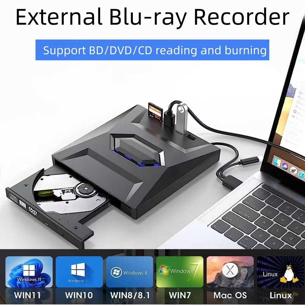 USB 3.0 Type-C ไดรฟ์ DVD Burner Driver ไดรฟ์ความเร็ว ภายนอก DVD-RW ...