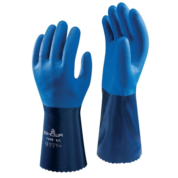 ถุงมือไนลอนเคลือบยาง SHOWA 720 ยาว 30cm สีน้ำเงิน | Shopee Thailand