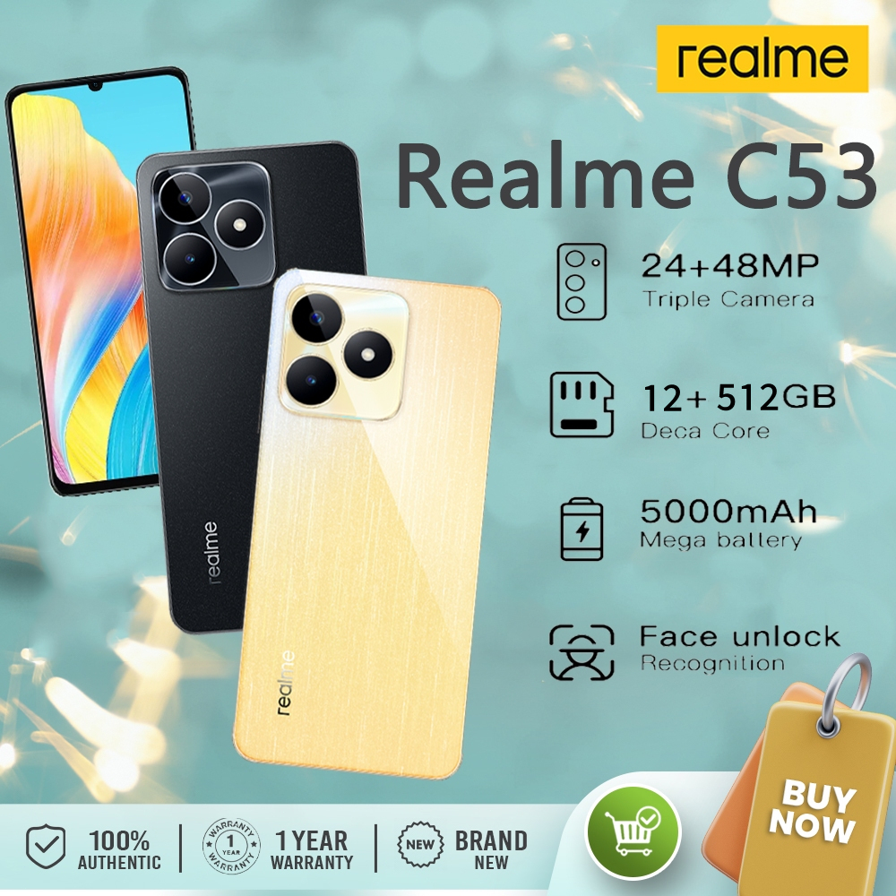 Realme C53 โทรศัพท์มือถือ 12GB+128GB Super AMOLED 6.5 นิ้ว กล้องหลัก ...