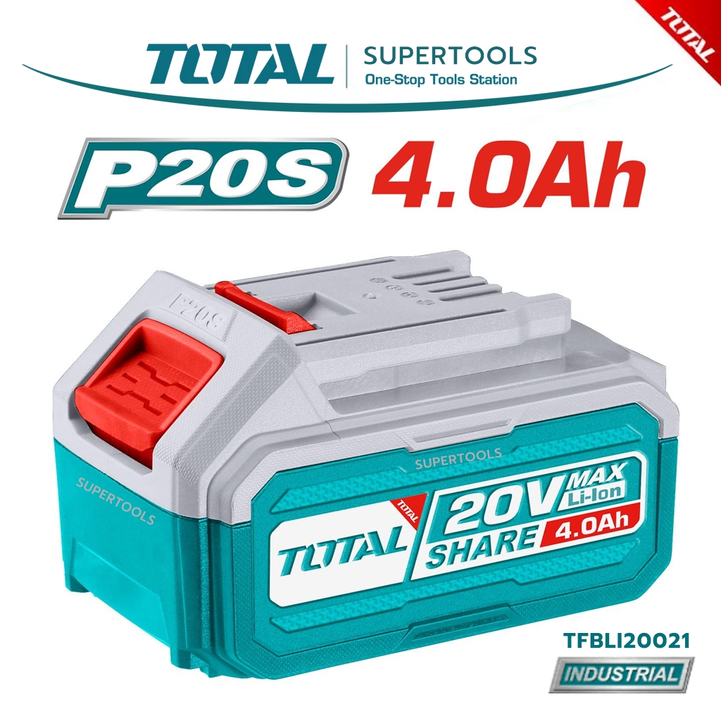 TOTAL แบตเตอรี่ ลิเธียมไอออน 20V 4.0ah รุ่น TFBLI20021 Battery Lithium ...