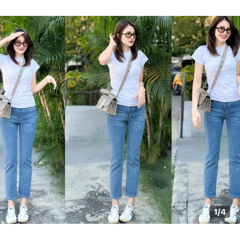 กางเกงยีนส์ยืดทรงกระบอกเล็กเอว29-30(sizeXL) | Shopee Thailand