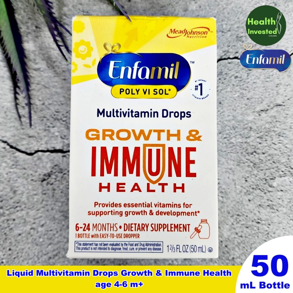 Liquid Multivitamin Drops Growth & Immune Health age 4-6 m+, 50 mL ...