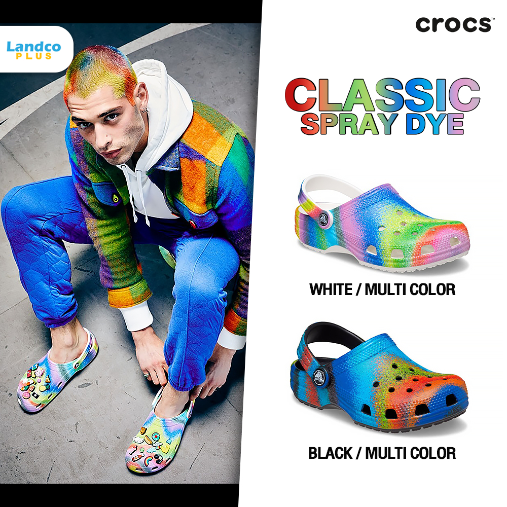 Crocs Collection รองเท้าแตะ CR UX CS Spray Dye Clog 208054-0C4 / 208054 ...