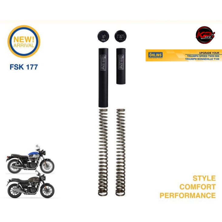 สปริงโช๊คหน้า OHLINS FSK177 FOR TRIUMPH SPEED TWIN 900 (2023+) EURO 5 ...