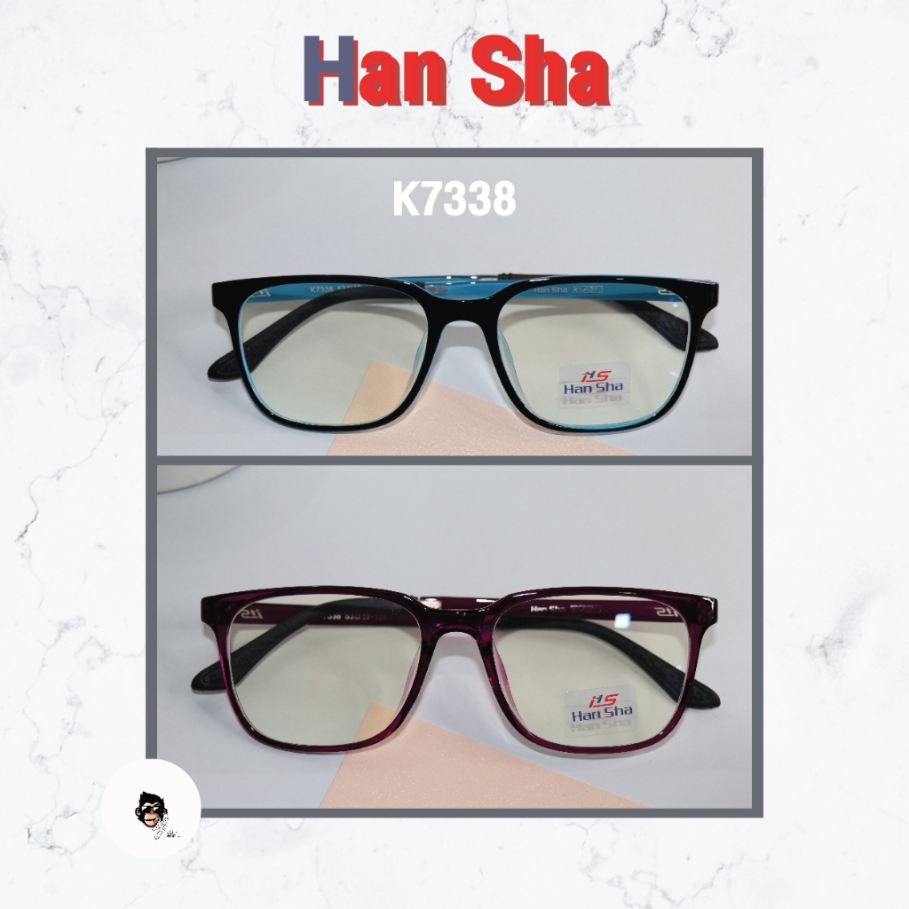 Han Sha กรอบแว่นพลาสติก ใส่อ่านหนังสือ เล่นเกมส์ เลือกเลนส์ได้ รุ่น ...