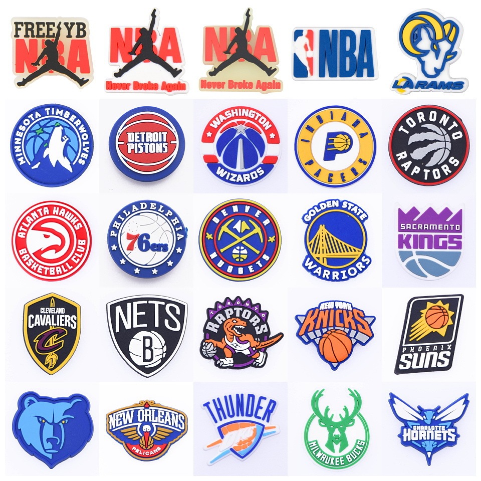 NBA Jibbitz Rubber Button for Croc Shoes ที่ติดรองเท้า ประดับรองเท้า ...