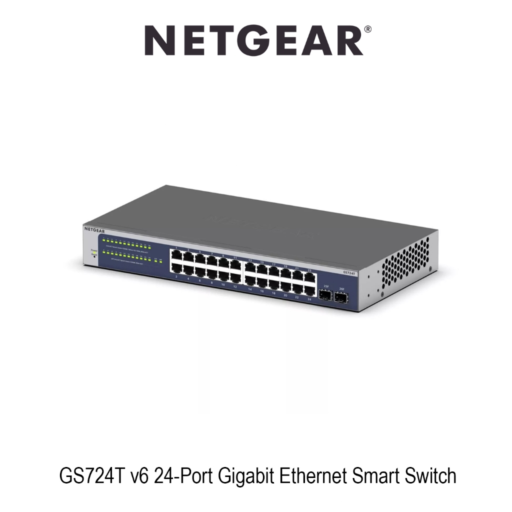 NETGEAR (GS724T v6) 24-Port Gigabit Ethernet Smart Managed Pro Switch with 2 x 1G SFP | Shopee ...