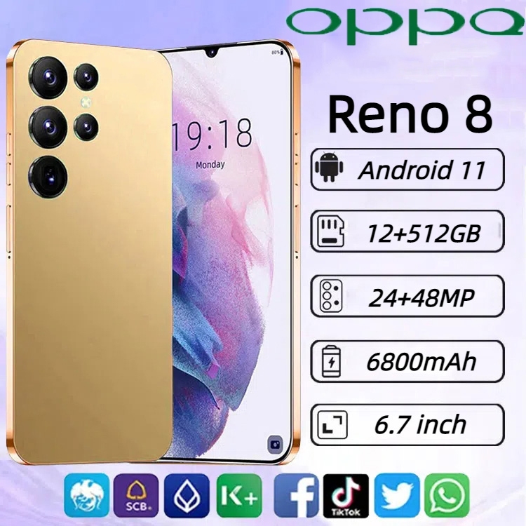 0PP0 Reno 8 สมาร์ทโฟนดั้งเดิม 6.7 นิ้วหน้าจอ HD LCD 6800mAh โปรโมชั่น ...