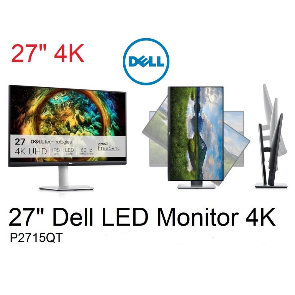 Monitor 27 นิ้ว 4K Dell จอ มอนิเตอร์ คอมพิวเตอร์ 27 inch Port DP ...