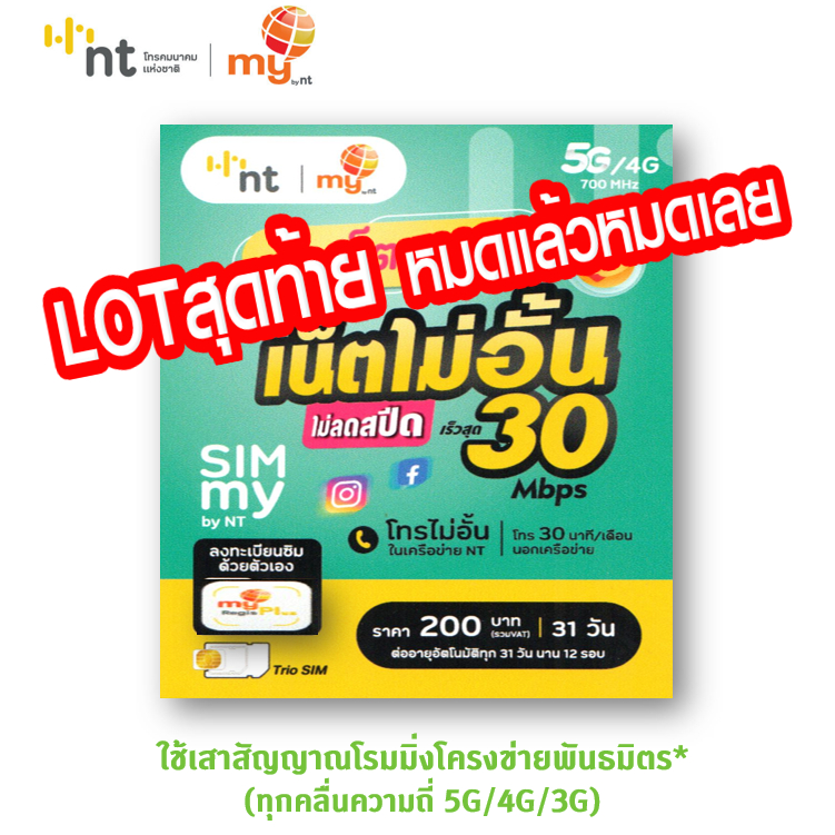 [ Set 1 ] ซิมเทพ my สุขใจ ซิมเทพ Mini 30Mbps ไม่อั้น ฟรีเดือนแรก โทรฟรีทุกค่าย* ต่อโปร 200 บาท ...