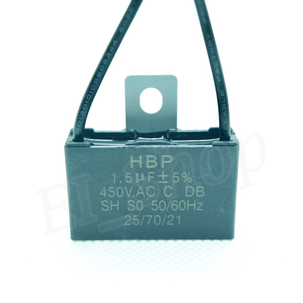 Capacitor CBB61 1.5 uf1.8uf 2uf 2.5uf 3uf 3.5 uf 4 uf 5 uf/ 450V รุ่นมีสายไฟ HBP คาปา ...