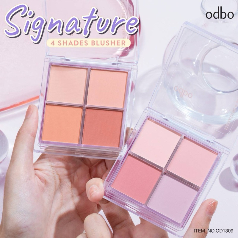 💕 ODBO SIGNATURE 4 SHADES BLUSHER 10g. โอดีบีโอ ซิกเนเจอร์ โฟร์ เฉดส์ บลัชเชอร์ OD1309/OD1318💕 ...