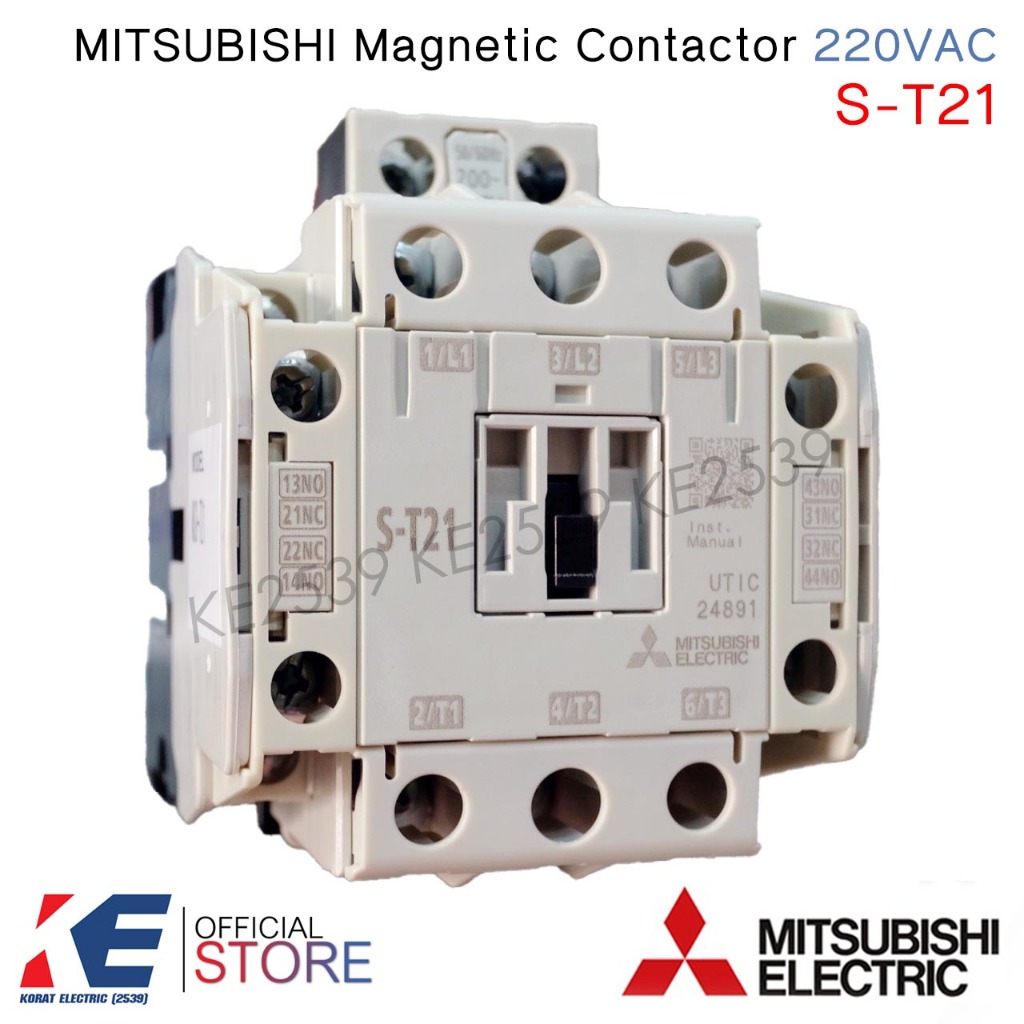 Mitsubishi แมกเนติก S-T21 220V AC คอนแทคเตอร์ คอยล์ 220V Magnetic Contactor ST21 มิตซูบิชิ ของ ...
