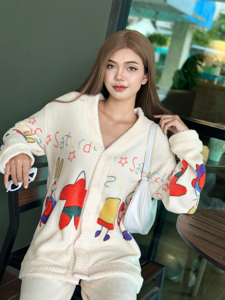 🌈🍓Star7.brand พร้อมส่ง🍓🆙COD🆙ชุดเซ็ทกันหนาว ผ้านาโนเกรดพรีเมี่ยม ลายการ์ตูน น่ารักมาก TZ009 ...