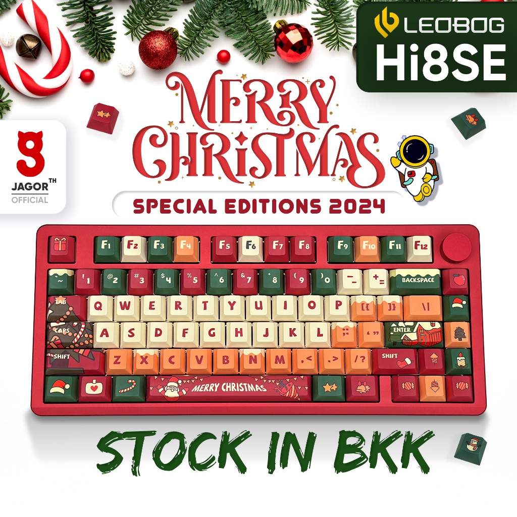 (พร้อมส่งจากไทย) LEOBOG HI8SE hi8se Hi8 Christmas Editions Red Aluminium Gasket Hotswap ไร้สาย ...