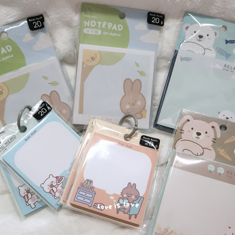 Moshi Moshi กระดาษโน๊ต Notepad 130 sheets ขนาด 8.6 x 9 cm. | Shopee ...
