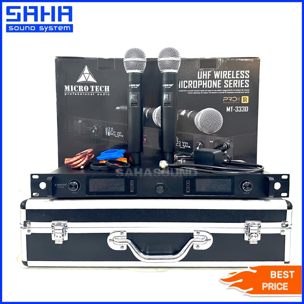 MICRO TECH UHF MT-333D ไมค์ลอย ถือคู่ ไมโครโฟนไร้สาย (ความถี่ใหม่) sahasound สหซาวด์ | Shopee ...