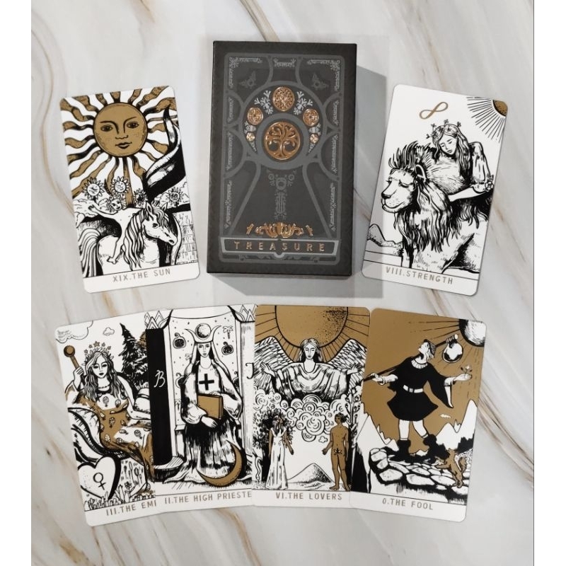 Treasure Tarot ไพ่ยิปซีแท้ไรเดอร์เวทขอบทองหรูหรา ไพ่ทาโร่ต์ Tarot cards ...