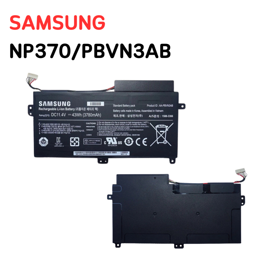 BATTTERY SAMSUNG AA-PBVN3AB ORG ใช้ได้กับรุ่น NP370 NP450 NP470 NP510 | Shopee Thailand