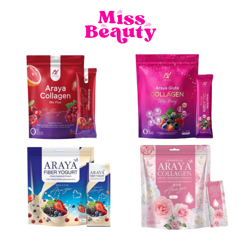 (1ห่อ) Araya collagen mix plus / Fiber Yogurt อารยา คอลลาเจน มิกซ์ พลัส / ไฟเบอร์ โยเกิร์ต ...