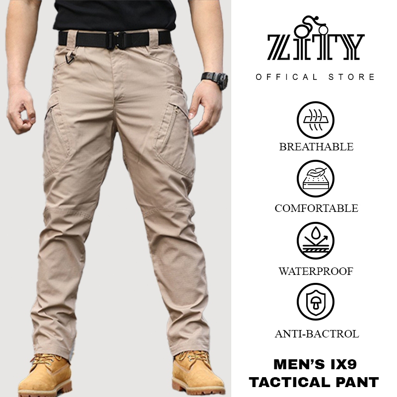 ZITY กางเกงยุทธวิธีผู้ชาย IX9 (S-5XL) หลายกระเป๋า อเนกประสงค์ ผ้า Ripstop กันน้ำ | Shopee Thailand
