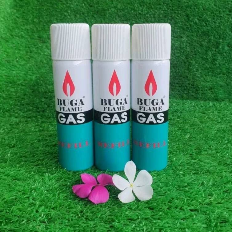 บูก้าแก๊ส แก๊สเติมไฟแช็ค แก๊สกระป๋องเล็ก BUGA FLAME GAS REFILL แพ็ค3 ...