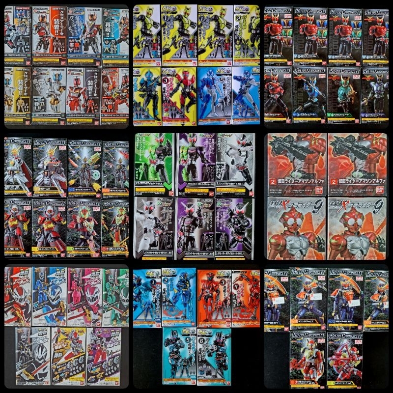 BANDAI So-Do, Shodo Kamen Rider SET KUUGA, AMAZON, ZERO ONE, ZIO, GAIM ...