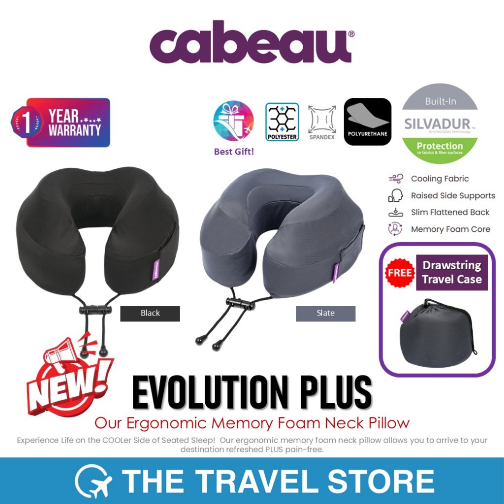 Cabeau EVOLUTION PLUS Memory Foam Neck Pillow หมอนรองคอ เนื้อผ้าหุ้ม ...