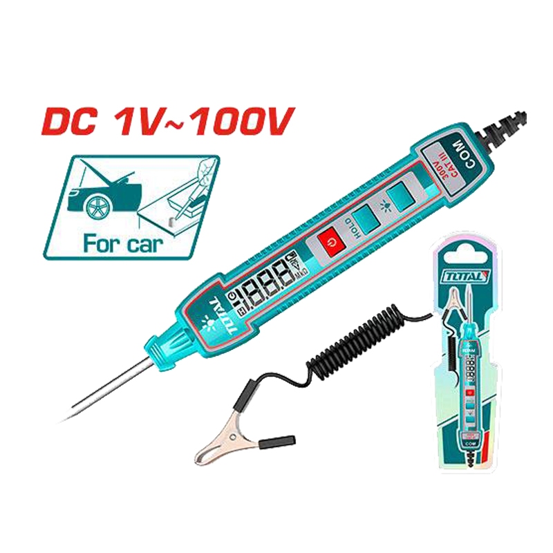 เครื่องวัดกระแสไฟฟ้า กระแสตรง DC / ไขควงวัดไฟ รถยนต์ DC 1V-100V TOTAL ...