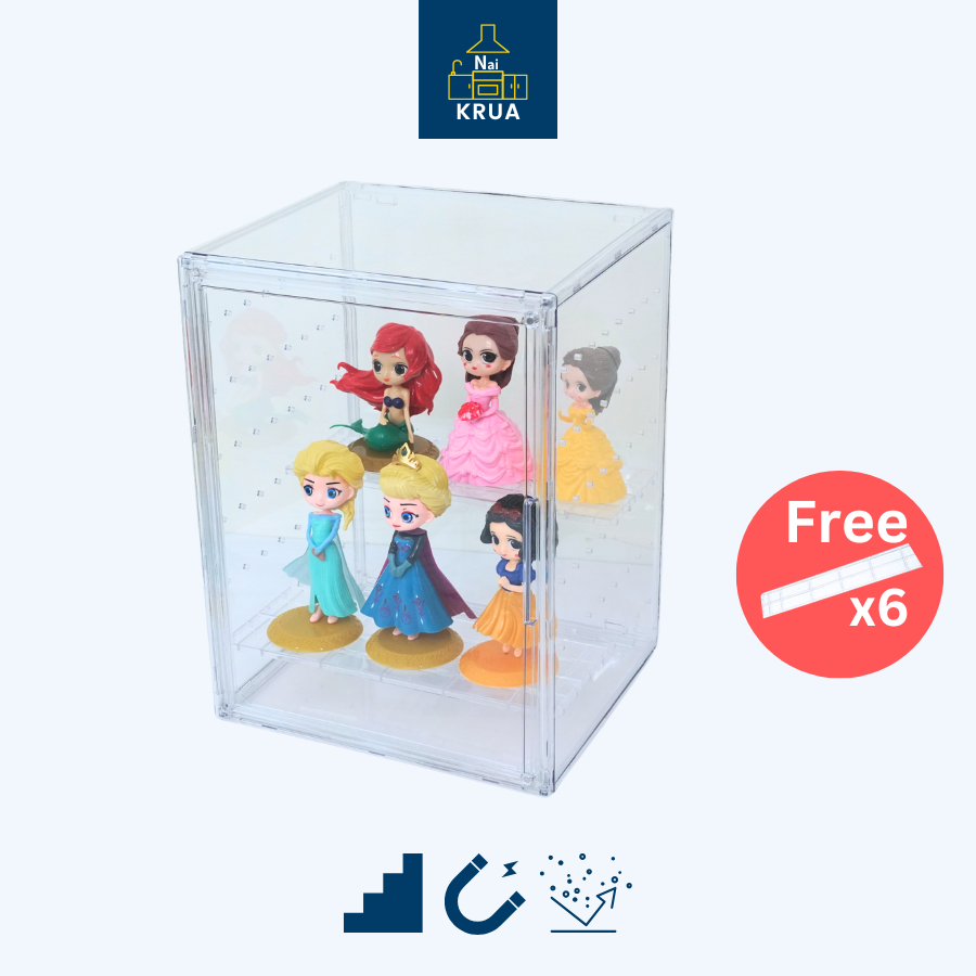 Naikrua กล่องเก็บโมเดล ขนาด 27.5x24.5x36.5 ซม. แถมชั้นวาง 6 อัน กล่อง ...