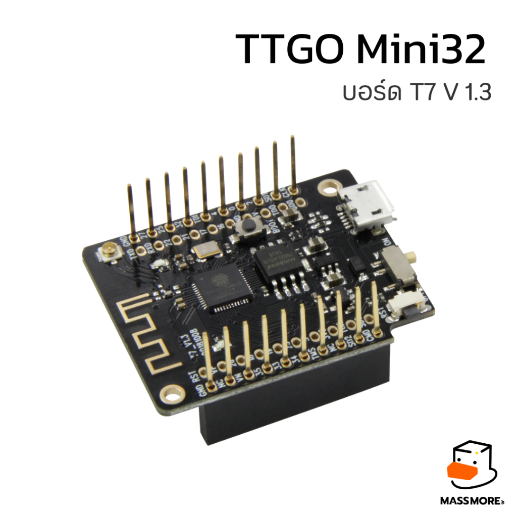 Ttgo Mini32 T7 V1 3 บอร์ด Esp32 ขนาดเล็ก ต่อ Sensor Stack ต่อแบต Lipo ชาร์จแบตได้ แถม Pin