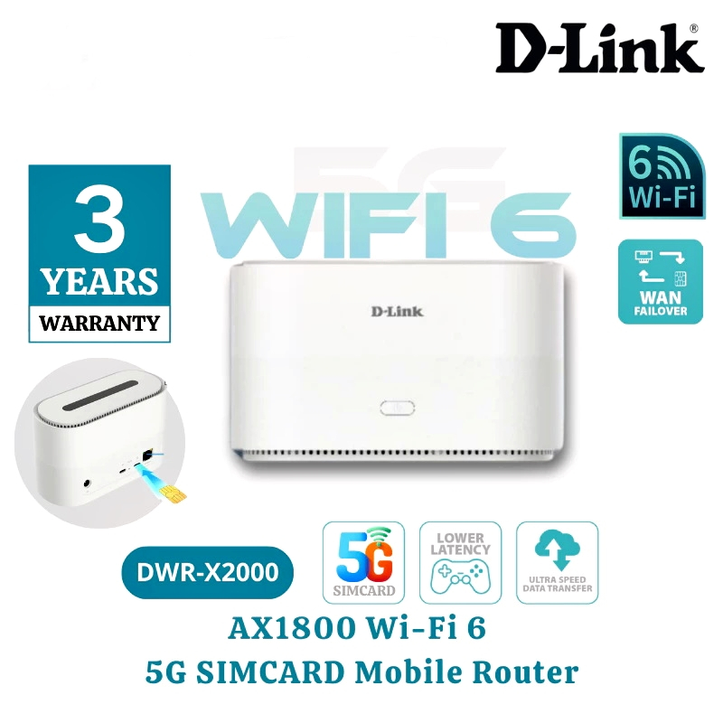 ⚡️เร้าเตอร์ใส่ซิม⚡️5G Router D-Link (DWR-X2000) 5G AX1800 Wi-Fi 6 ...