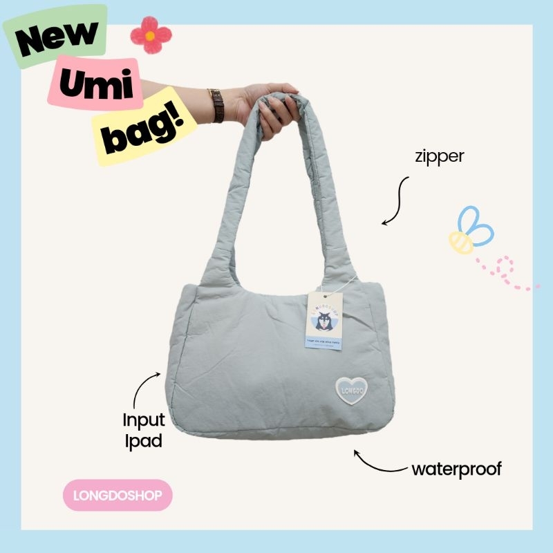 Longdopaws : Umi bag กระเป๋าสะพายงานตัดของร้านมีซิปปิด | Shopee Thailand