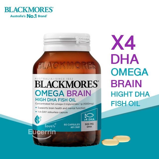 Blackmores Omega brain 60 capsules น้ำมันปลาเข้มข้นคุณภาพสูง 4 เท่า ...