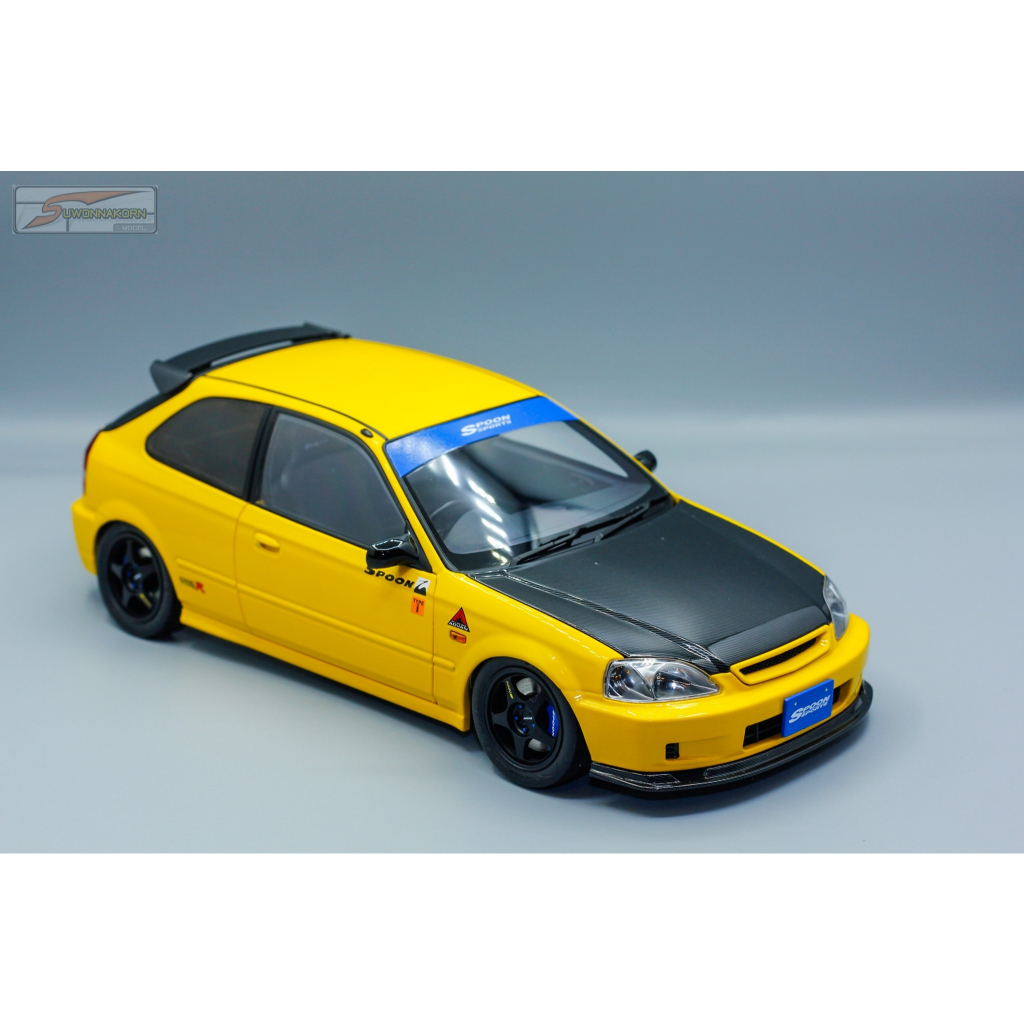 MotorHelix 1/18 Honda Civic Type R EK9 Spoon Sunlight Yellow-SW388 ...