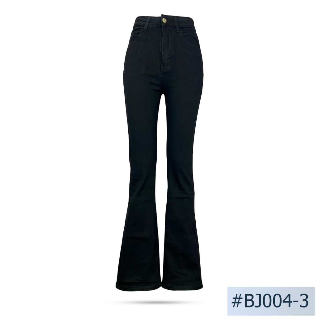 Niyom jeans รุ่น BJ004-3 กางเกงผู้หญิง ทรงขาม้า ผ้ายืด สีดำ | Shopee Thailand