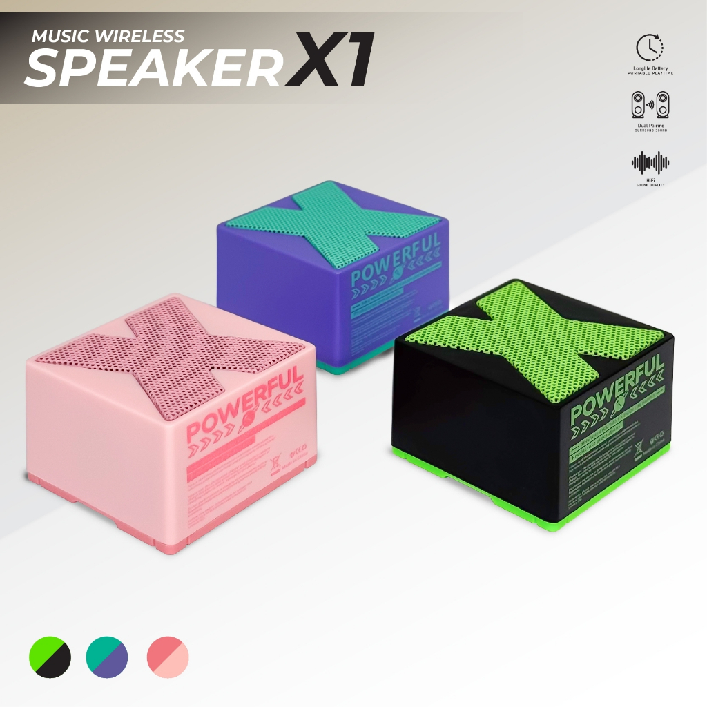 ลำโพงไร้สาย MUSIC WIRELESS SPEAKER รุ่น X1 ลำโพงจับคู่ TWS Wireless Speaker | Shopee Thailand