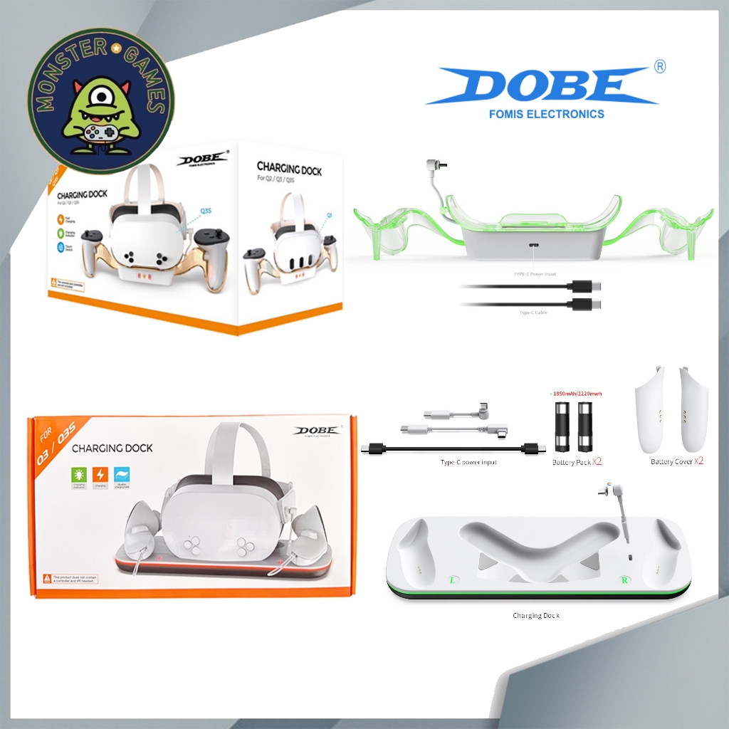 Dobe Charging Dock for Meta Quest 2 / 3 / 3s (แท่นชาร์จ Meta Quest)(แท่นชาร์จ Oculus Quest)(TY ...
