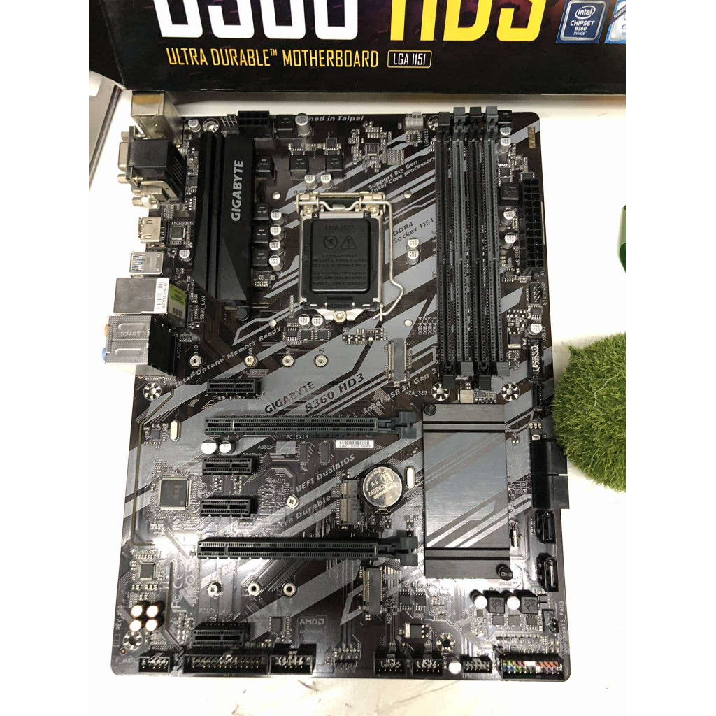MAINBOARD 1151 v.2 g8-9 GIGABYTE B360 HD3 ครบกล่องใช้งานปกติ มีฝาหลัง | Shopee Thailand