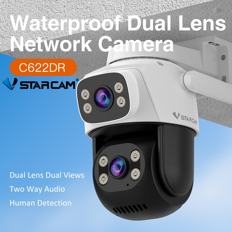 VSTARCAM C622DR WiFi SUPER HD 1296P 3MP x 2 เลนส์กล้อง กล้องวงจรปิด Ai ตรวจจับแจ้งเตือน iP ...