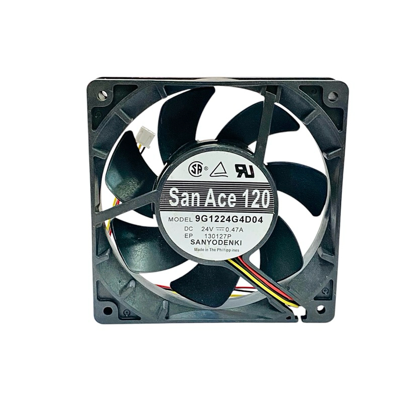 พัดลม 4 1/2” San Ace 120 รุ่น 9G1224G4D04- DC24-0.47A ขนาด 120x120x25mm ...