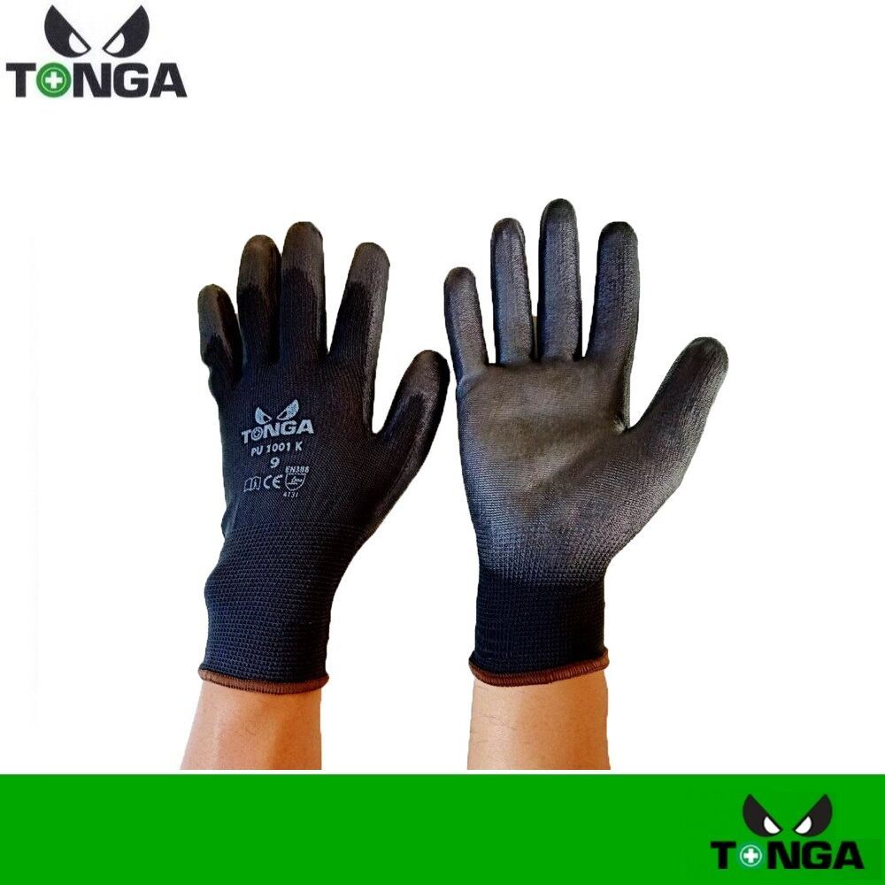 ถุงมือไนล่อนเคลือบ PU TONGA สีดำ PU1001K (แพ็ค1คู่) | Shopee Thailand