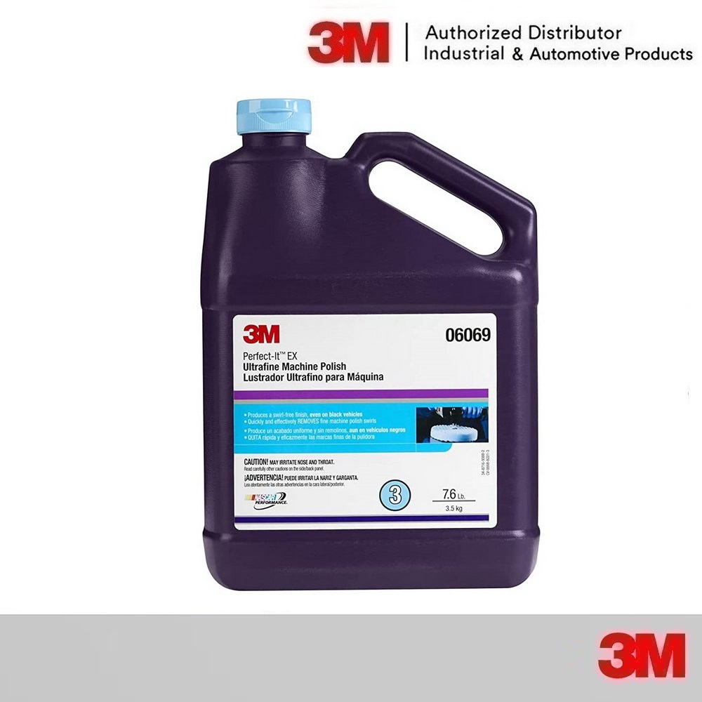 3M Perfect-It EX Ultrafine Machine Polish 06069, น้ำยาขัดเงาสีฟ้า น้ำยาขัดสีรถ 3.5 kg. PN 6068 ...