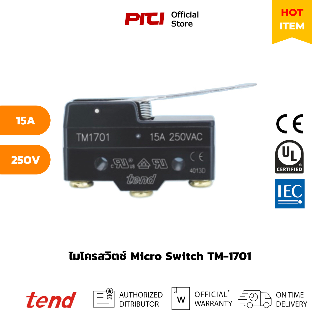 Tend ไมโครสวิตช์ TM-1701 15A 250V AC, Micro Switch | Shopee Thailand