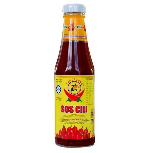 ซอสพริก ตราข้าวโพด Sos Cili Cap Jagung 325g Product Of Malaysia HALAL ...