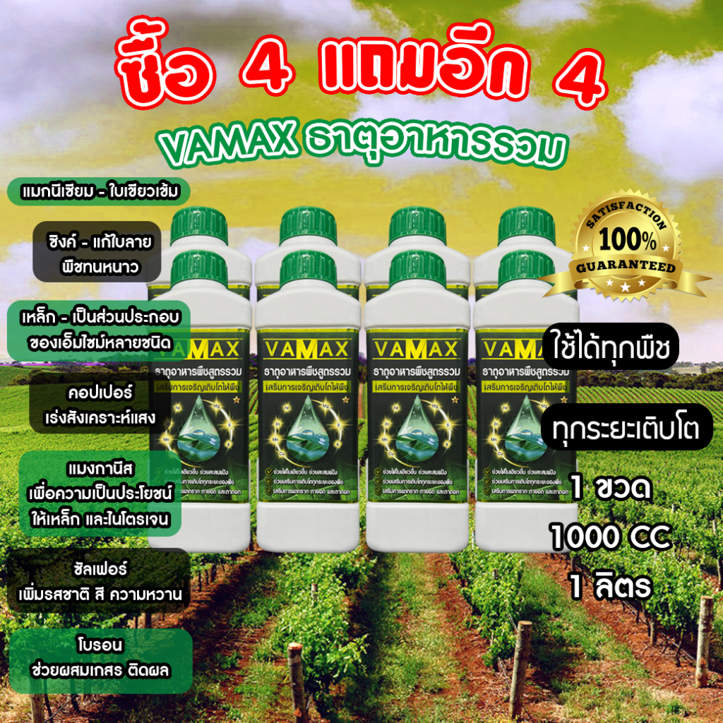 VAMAX ซื้อ 4แถม4 ปุ๋ยธาตุอาหารรวม เร่งการเจริญเติบโตของพืชทุกชนิด ใบ ...